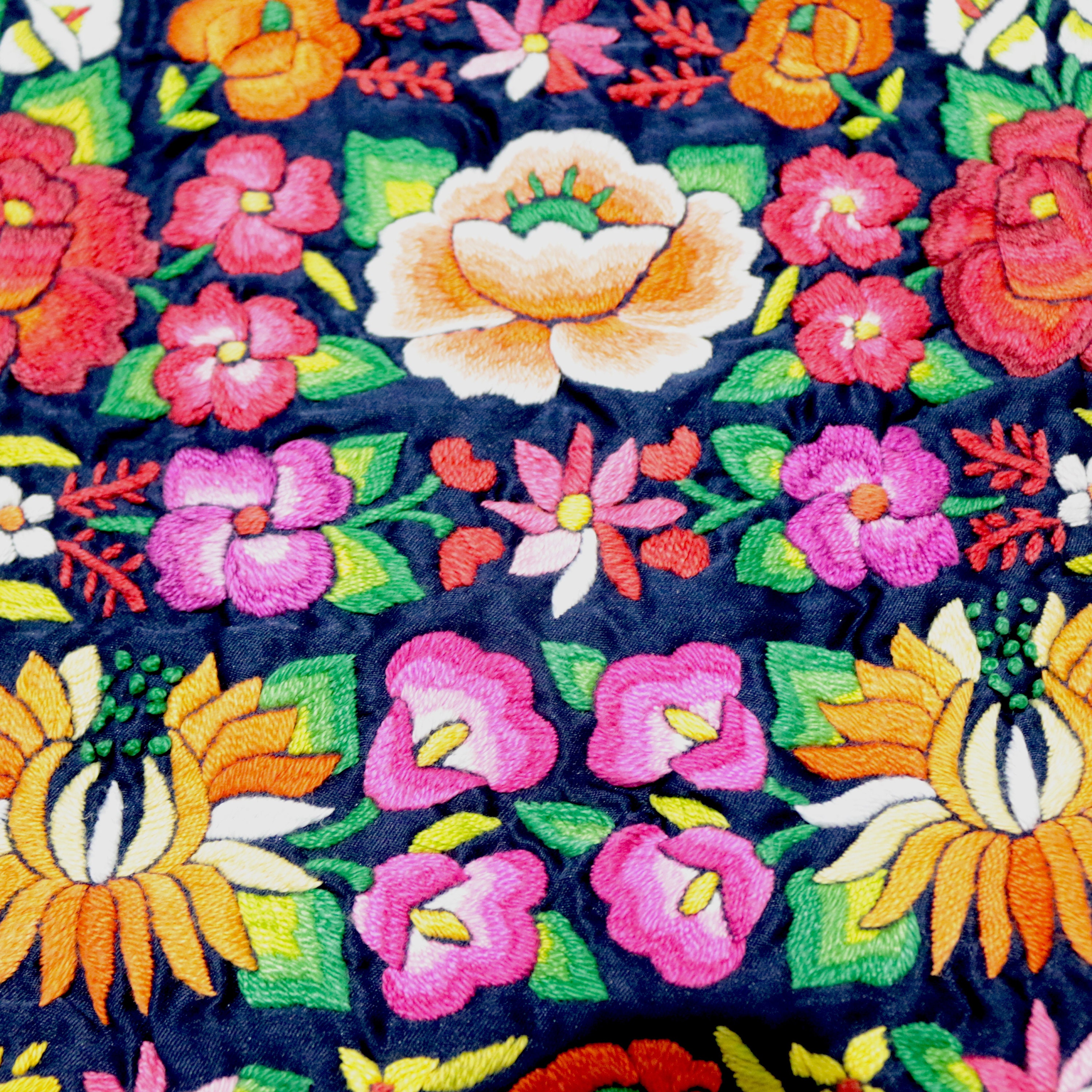 Navy Blue Embroidered TEHUANA Dress: Vintage Mexican Dress - Etsy