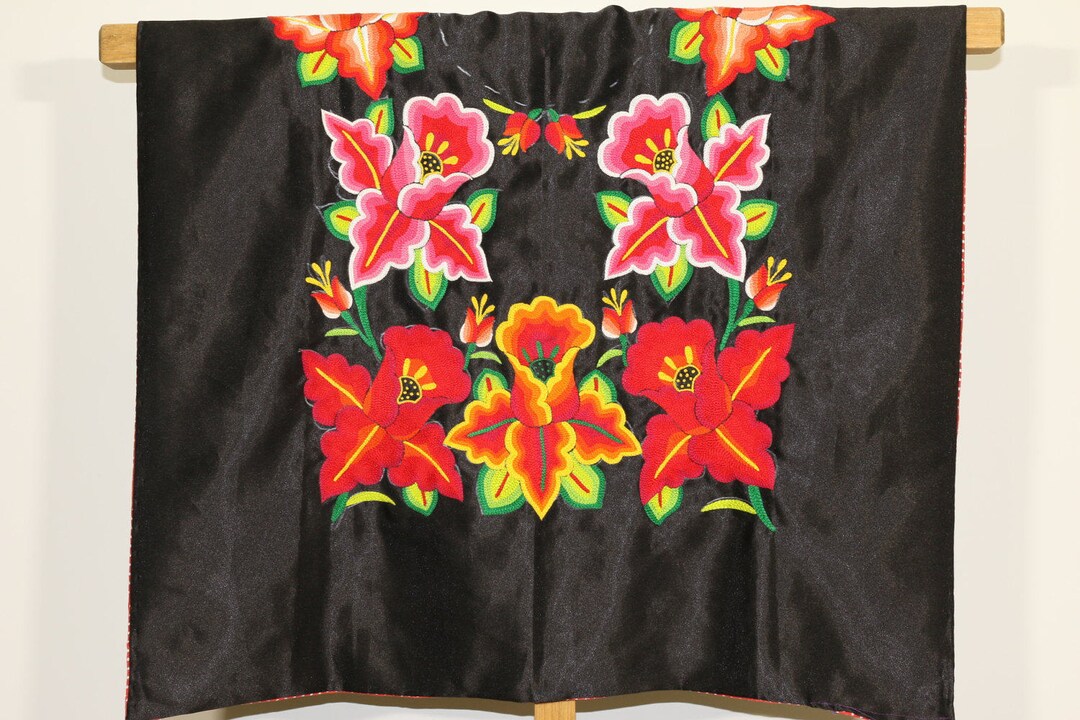 FREE Shipping Mexican Huipil: Hand-woven Flowers in Satin, Made by ...
