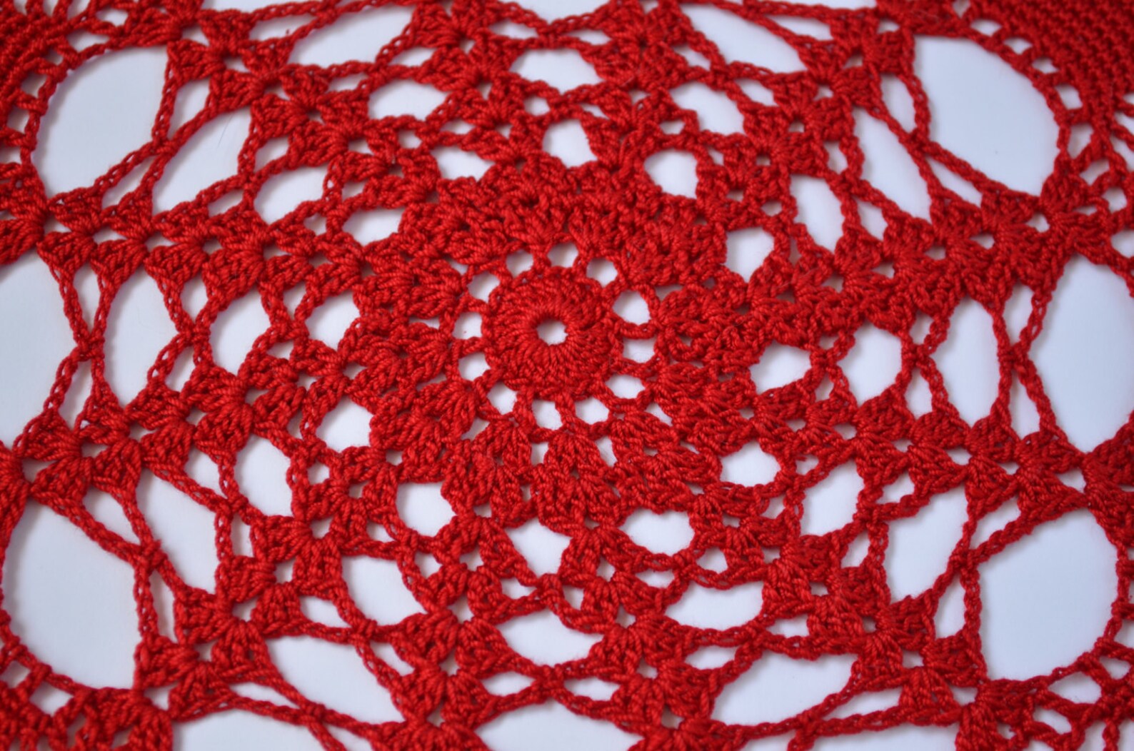 Crochet Doily New Round Doily Red Doily Knitted Doily Cotton | Etsy