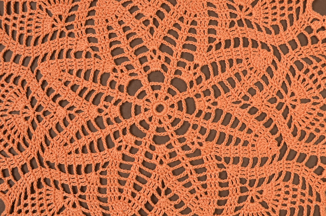 Beautiful Medium Doily New Round Doily Light Orange Doily | Etsy