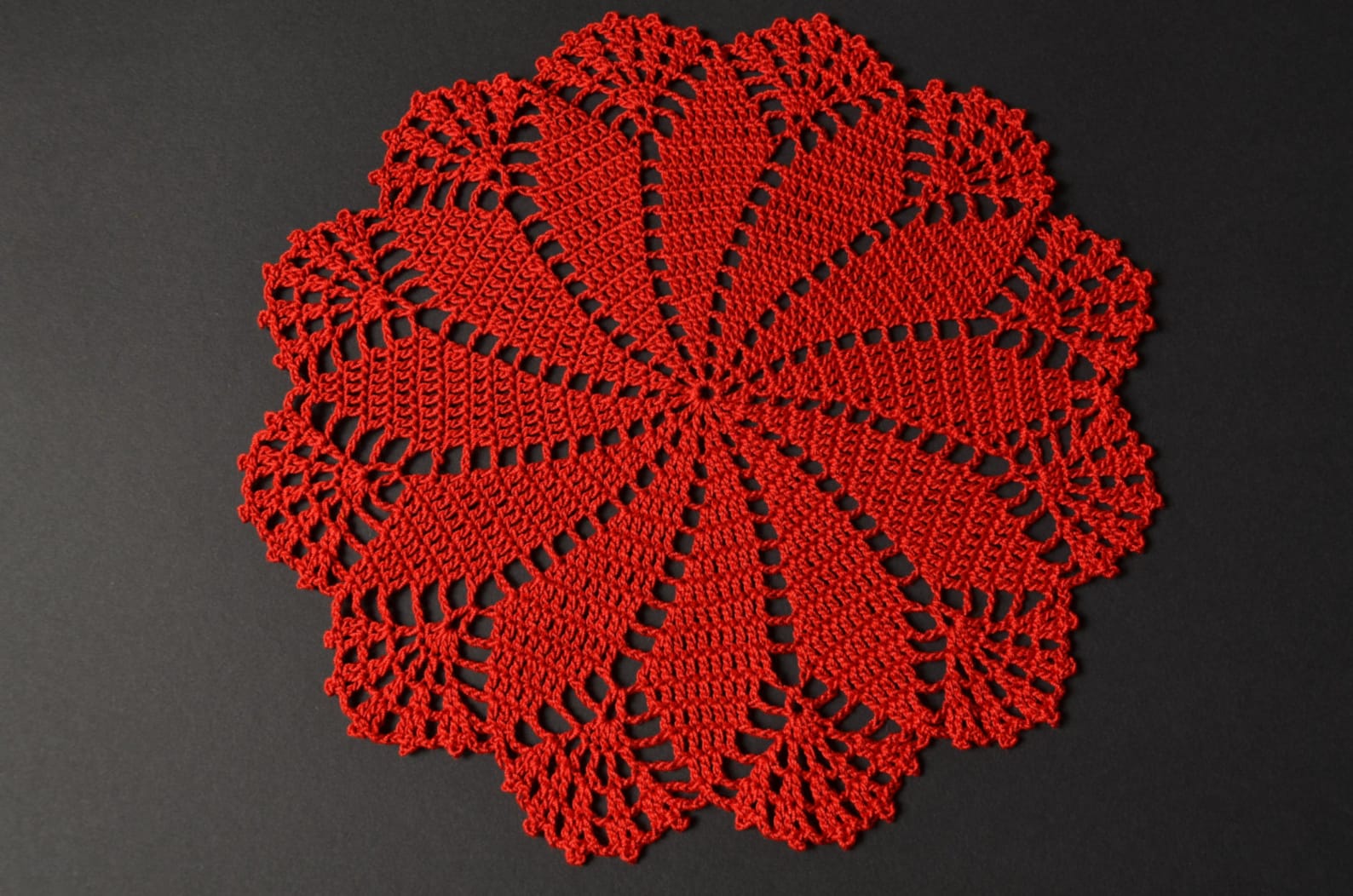 Nice Medium New Round Red Cotton Hand-crocheted Doily - Etsy