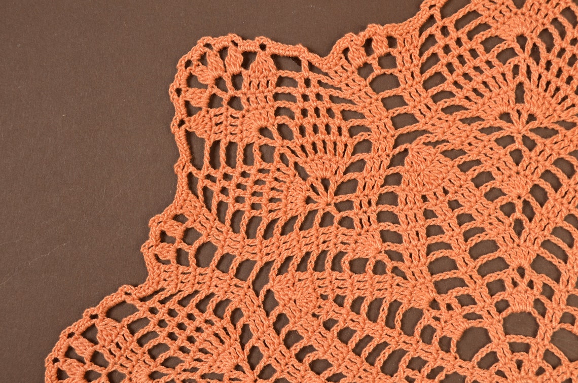 Beautiful Medium Doily New Round Doily Light Orange Doily | Etsy