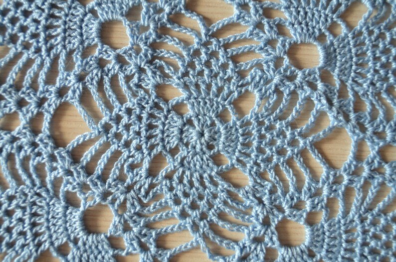Beautiful New Square Light blue Cotton Crochet Doily | Etsy