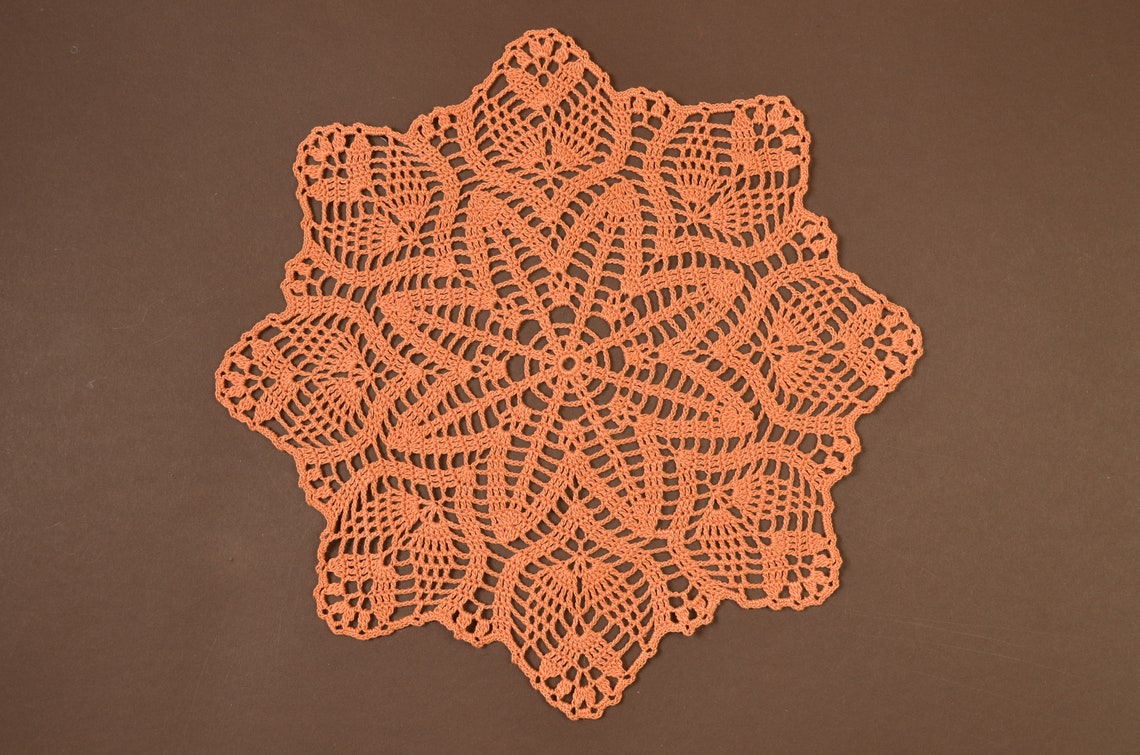 Beautiful Medium Doily New Round Doily Light Orange Doily | Etsy
