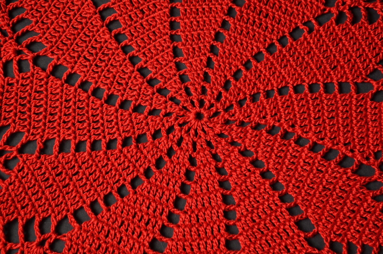 Nice Medium New Round Red Cotton Hand-crocheted Doily - Etsy