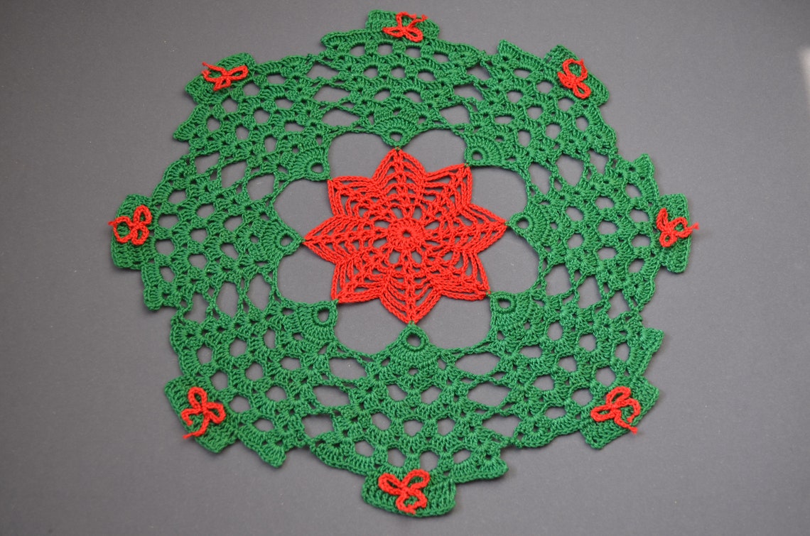 Christmas Crochet Doily | Etsy