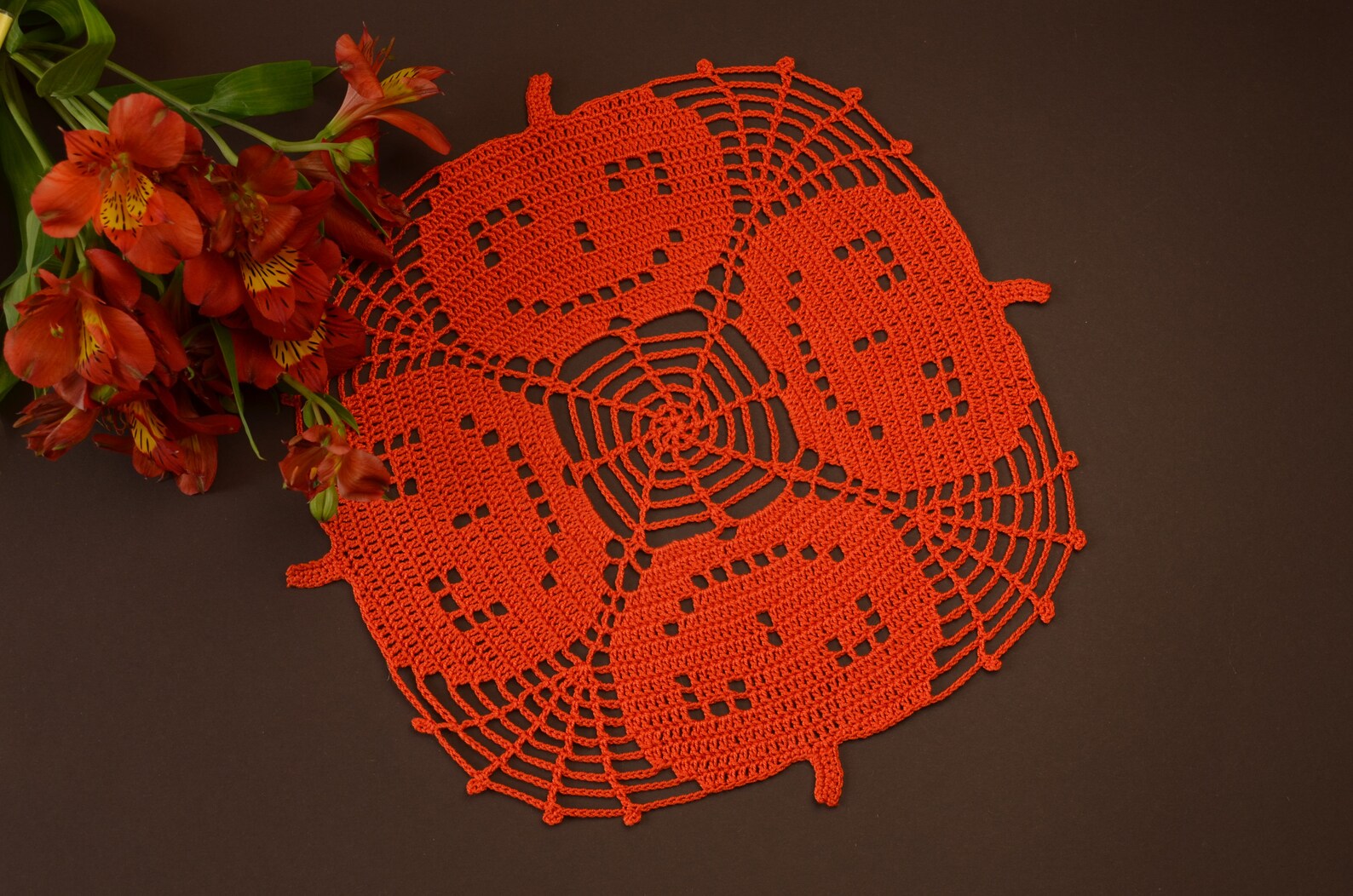 Pumpkin Crochet Doily | Etsy