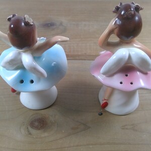 Vintage Lefton Ballerina Angel Fairy Girls Rhinestones Salt & Pepper ...