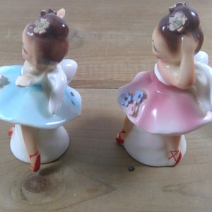 Vintage Lefton Ballerina Angel Fairy Girls Rhinestones Salt & Pepper ...