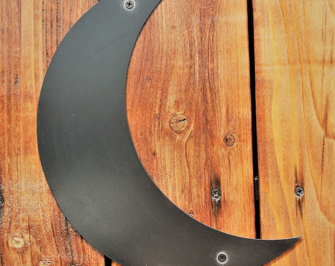 Metal Art 16 Gauge Steel in Black Crescent Moon Wall Sign Moon Wall ...