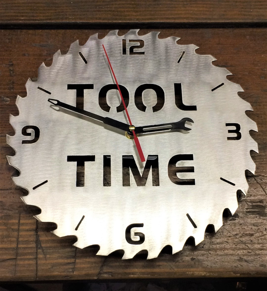 12" TOOL TIME Circular Saw Blade CLOCK Real Steel! Metal Art Wall Decor ...