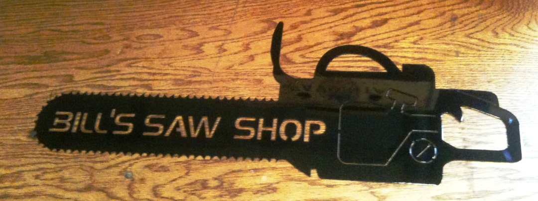 Personalized Chainsaw Metal Art: Custom Text Sign, Handmade USA - Etsy