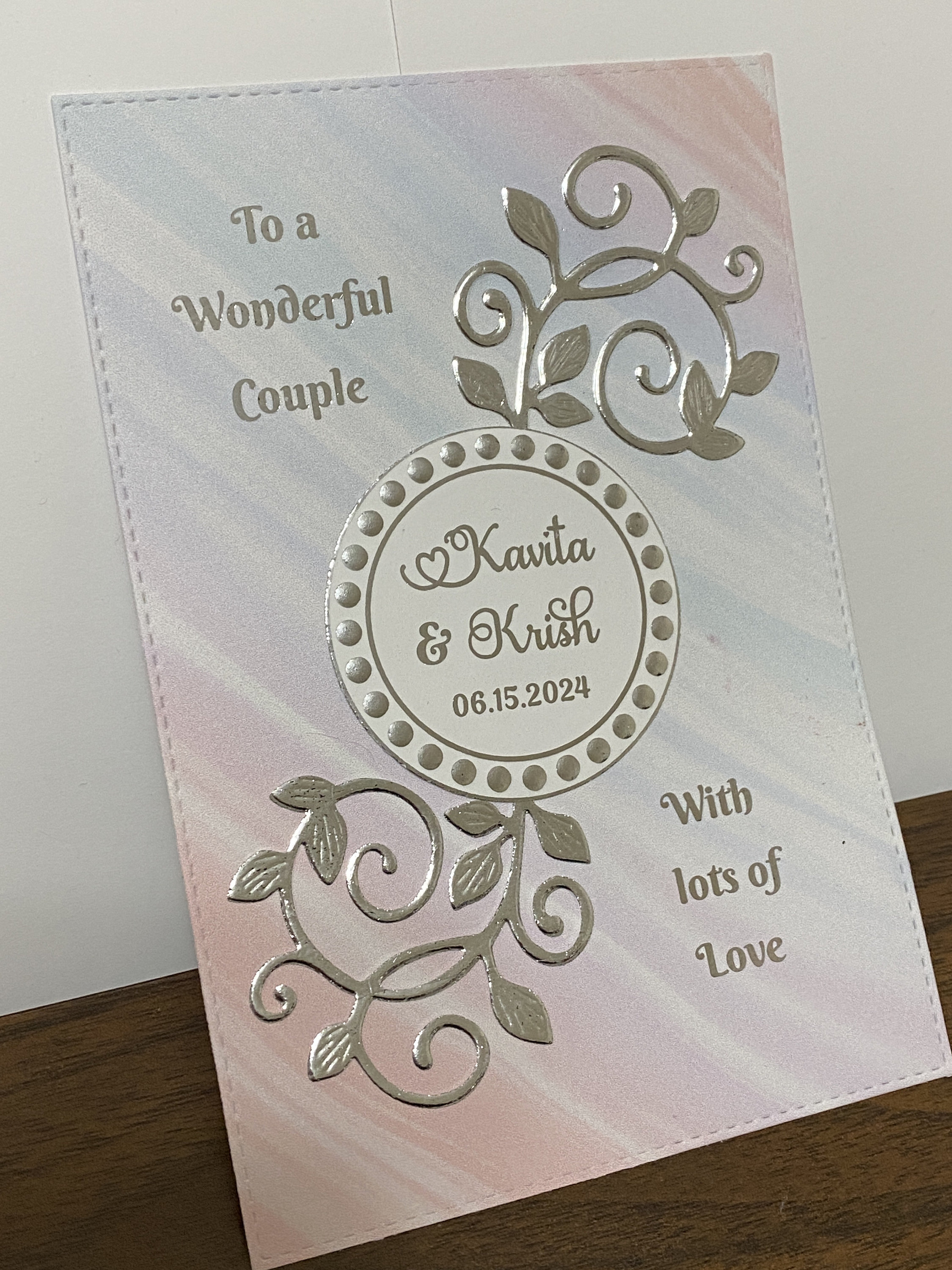 Personalized 3D Handmade Wedding Card Silver Gold Custom Elegant Luxury ...