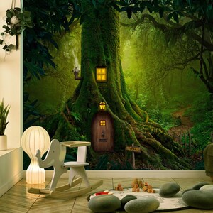 Magical Forest Wall Mural / Enchanting Bridge / Fairy Paradise - Etsy