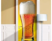 Glass of Beer Mural for Door Wall Fridge Sticker Peel - Etsy