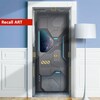 Alien Portal Door Mural, Removable Decal, Self-adhesive Cover, Cling ...