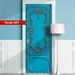 Door Mural Blue Classic Door. Decal for Window, Wall, Fridge, Sticker ...