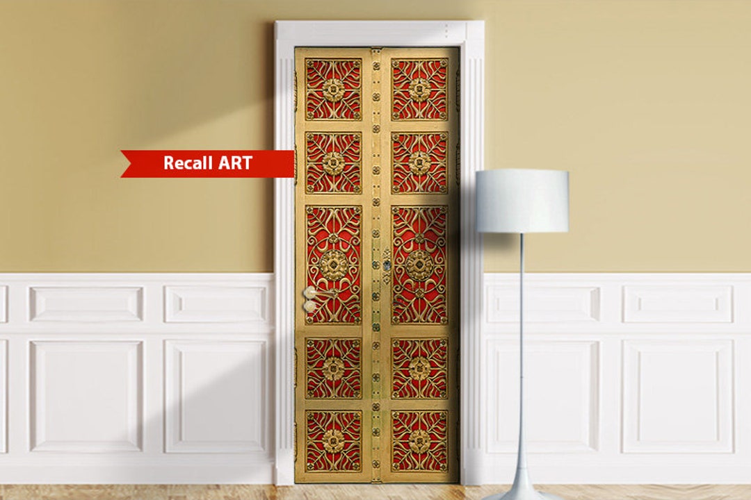 GLOSS Brass Door - Sticker for Door, Wall or Fridge. Peel & Stick ...