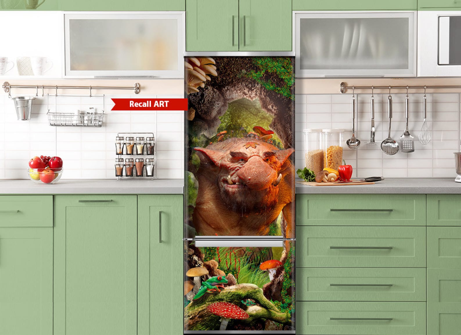 Wood Goblin Troll Mural for Door Wall Fridge Sticker | Etsy