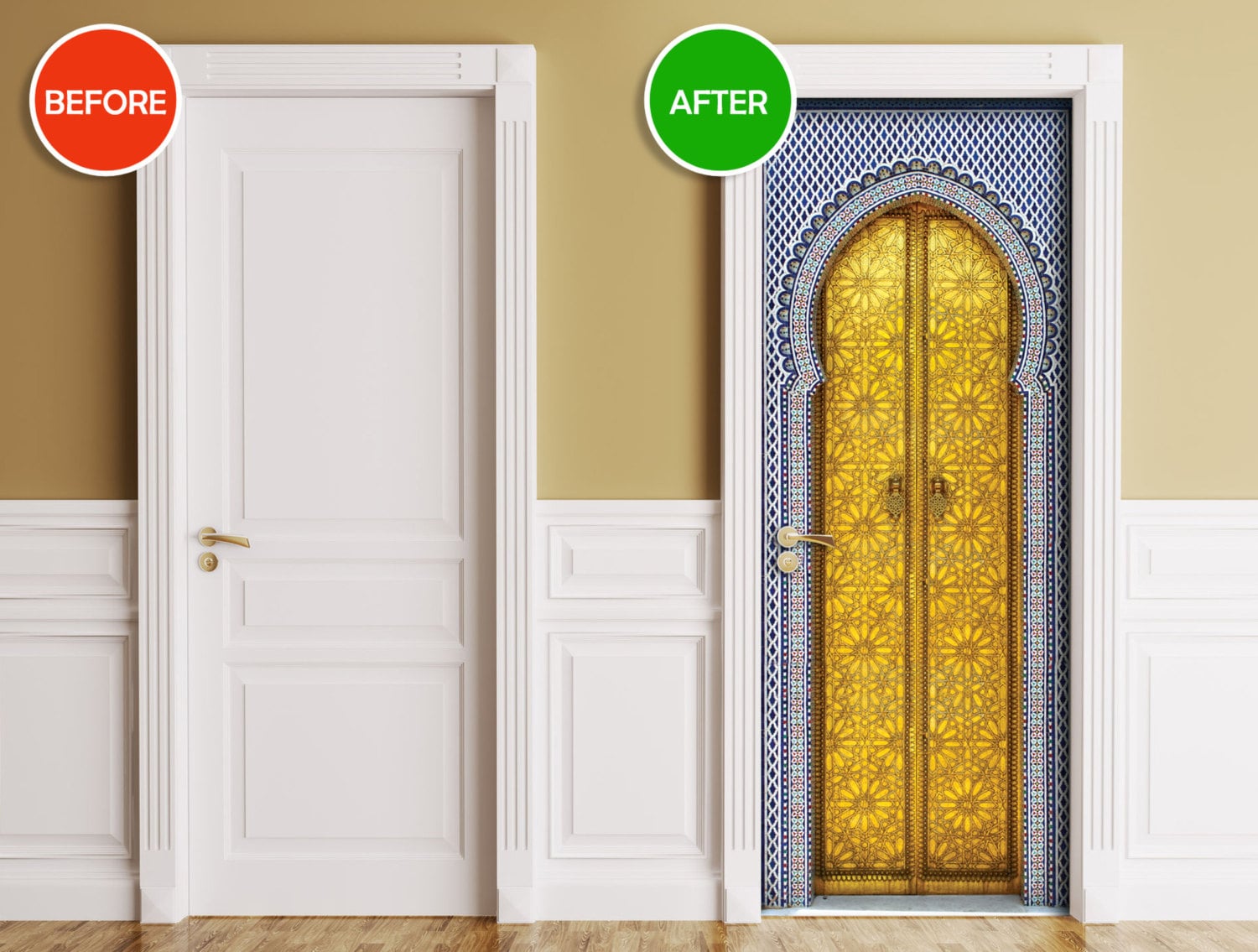 Aladdin Palace, Islam Doors Self-Adhesive Door Cover Sticker sold by ...