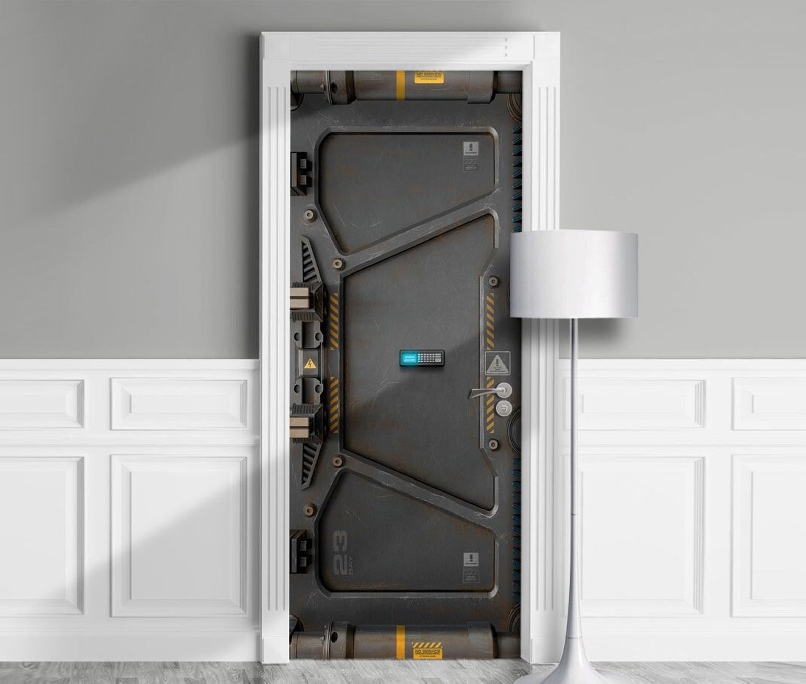 Door Mural - Sci Fi Armoured Bunker, Gateway. Decal for Window, Wall ...