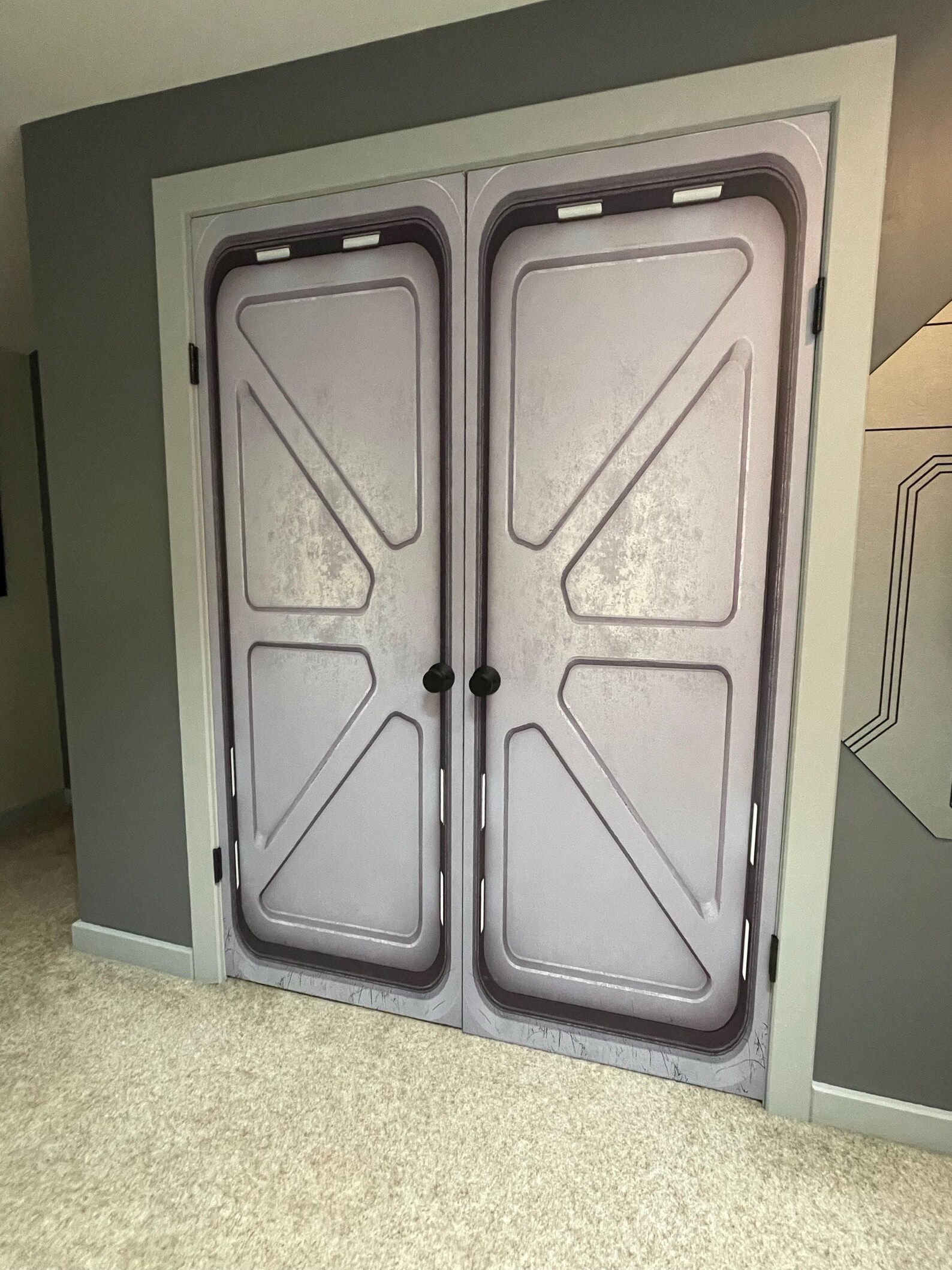 Sci Fi Bunker Double Door Sticker Covers - Starship Murals, Airlock ...