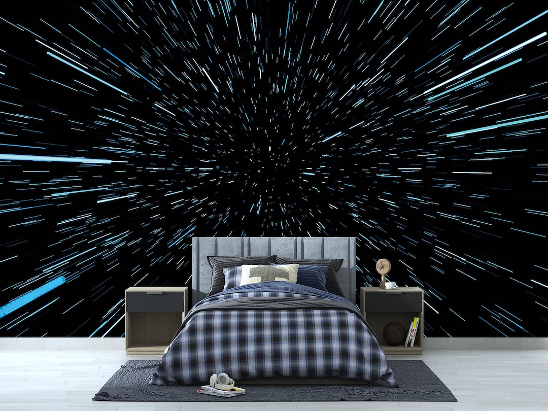 Hyperspace Removable Mural, Lightspeed Through Stars Decal, Starship ...
