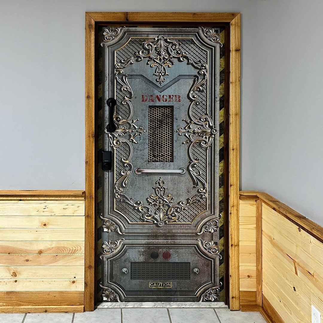 Steampunk Boss Door Mural - Man Cave Decor, Bunker Gateway Cover ...