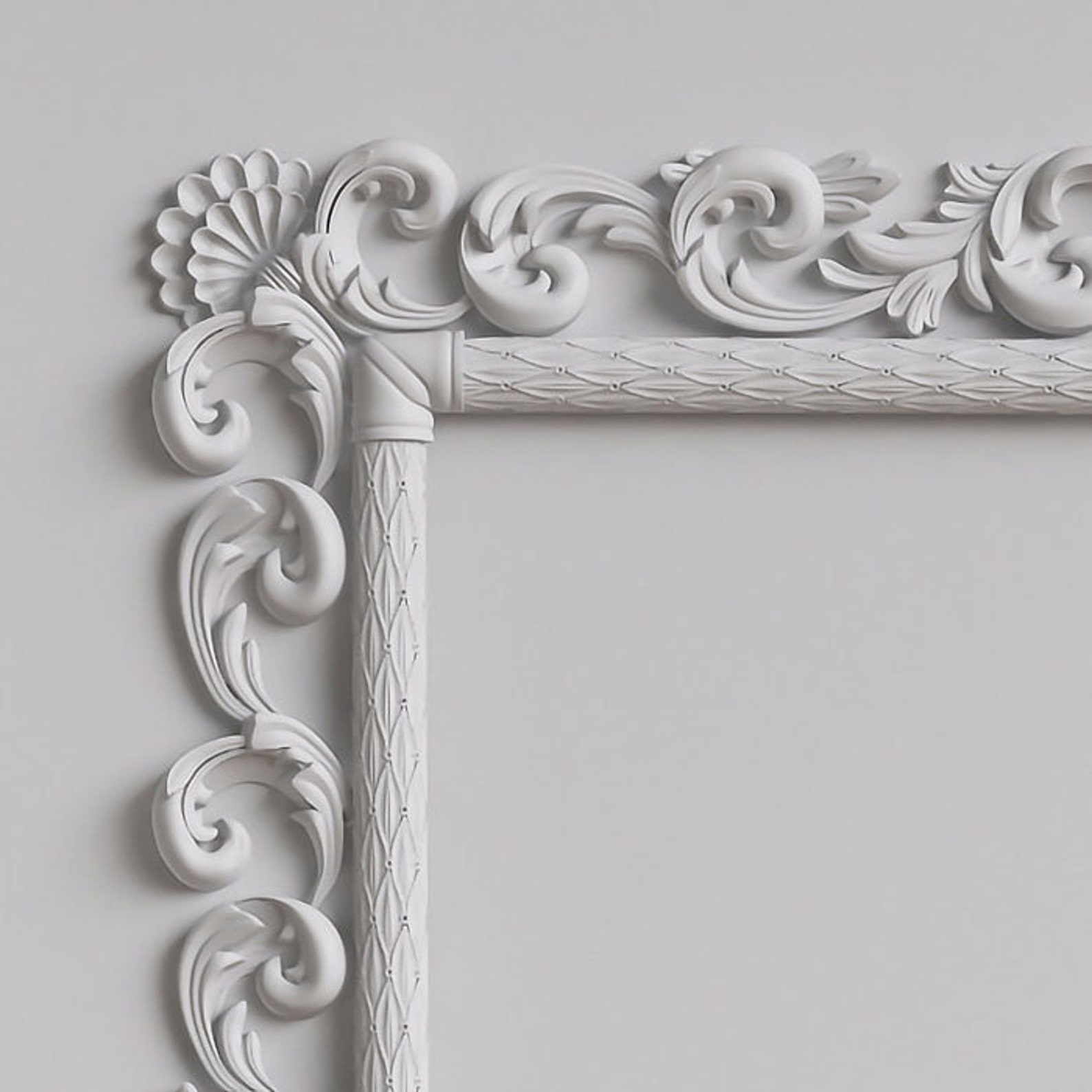 Flat Wallpaper Classic Baroque Wall With Mouldings and - Etsy UK