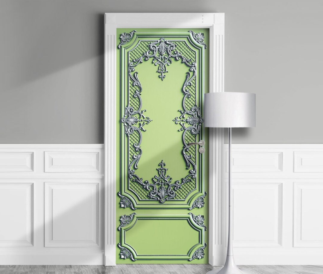 Light-green Door Mural. Classic Decal for Nursery, Decal, Peel and ...