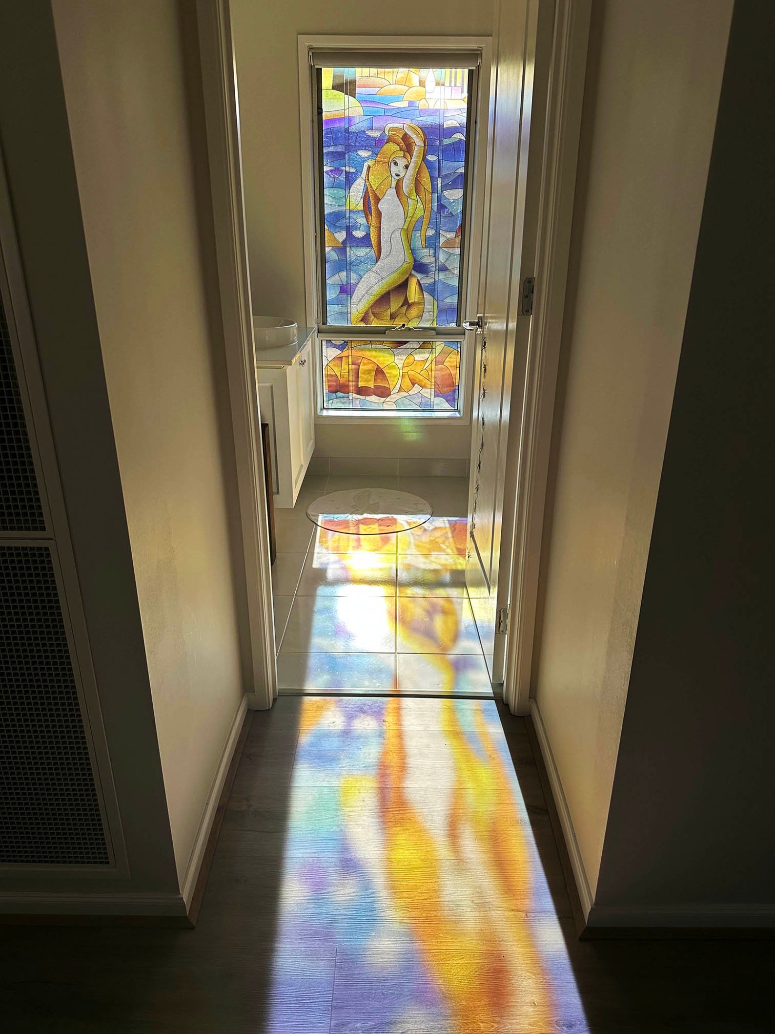 Stained Glass With Mermaid Translucent Mural for Door, Window, Sticker ...