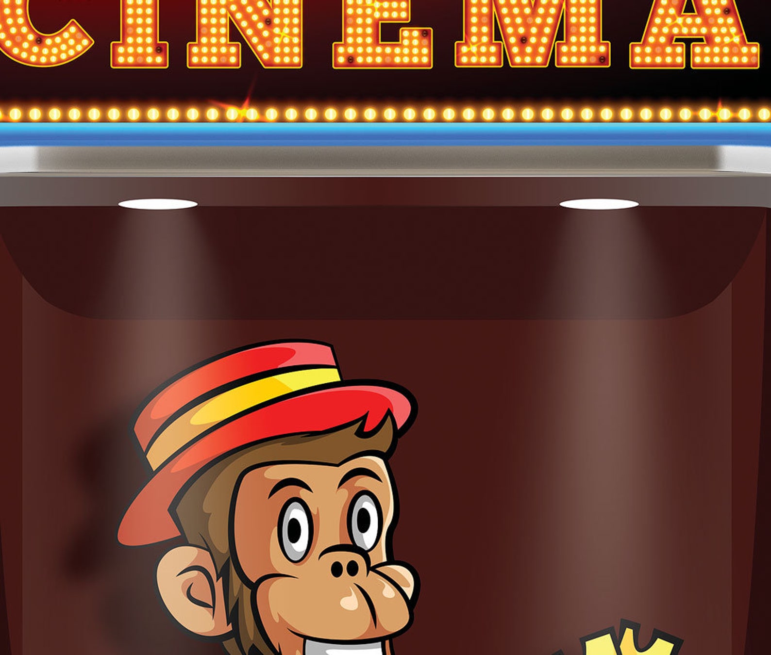 Cinema Ticket Booth - Mural for Door, Wall, Fridge, Sticker, Skin ...
