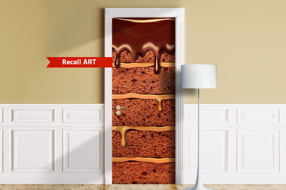 Chocolate Cake - Door Mural, Peel and Stick Decal, Sticker, Cover - ALL ...