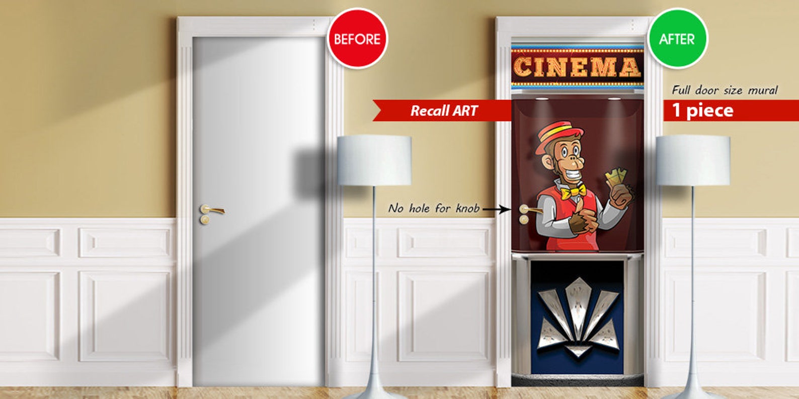 Cinema Ticket Booth - Mural for Door, Wall, Fridge, Sticker, Skin ...