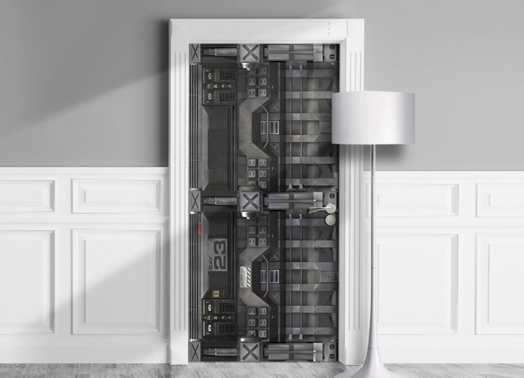 Door Mural - Armoured Bunker, Gateway. Sci Fi Decal for Window, Wall ...