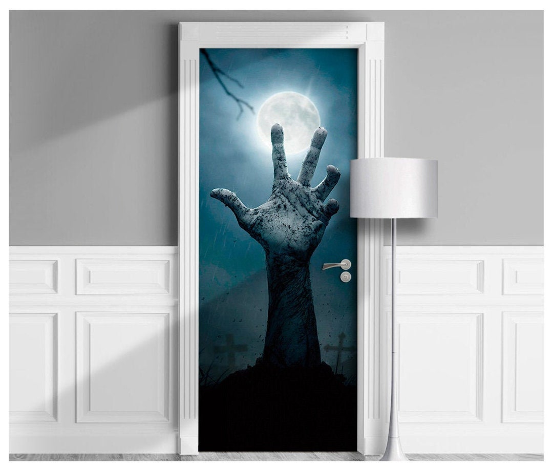 Zombie Hand - Door Mural, Removable Decal, Self-adhesive Cover, Cling ...