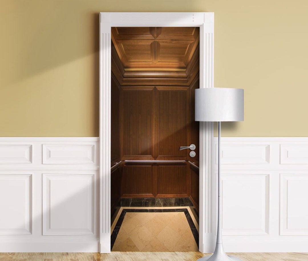 Elevator Door Mural, Decal for Window, Wall, Fridge, Peel and Stick, Self-adhesive Wrap, Cling ...