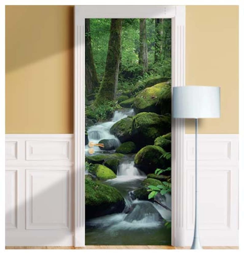 Forest Brook Mural for Door Wall Fridge Sticker Peel and | Etsy