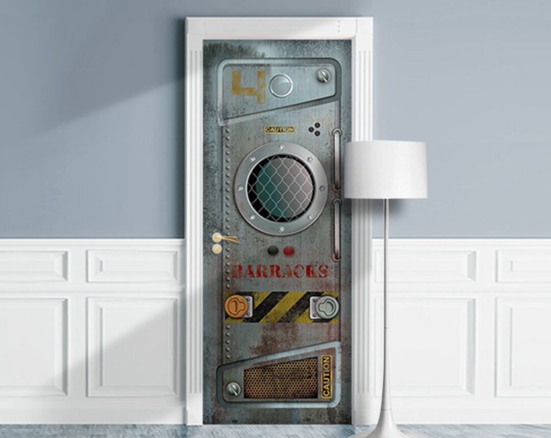 Door Mural - Bunker, Sci-fi Armored Submarine. Removable Decal, Self ...