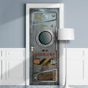 Door Mural Bunker, Sci-fi Armored Submarine. Removable Decal, Self ...