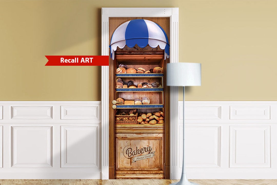 Door Mural - Bakery Shop. Decal for Window, Wall, Fridge, Peel Stick ...