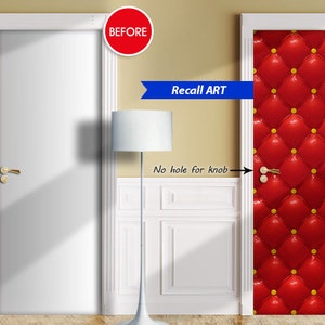 Red Leather Door Peel and Stick Door Mural, Sticker, Cover, Decal ALL ...