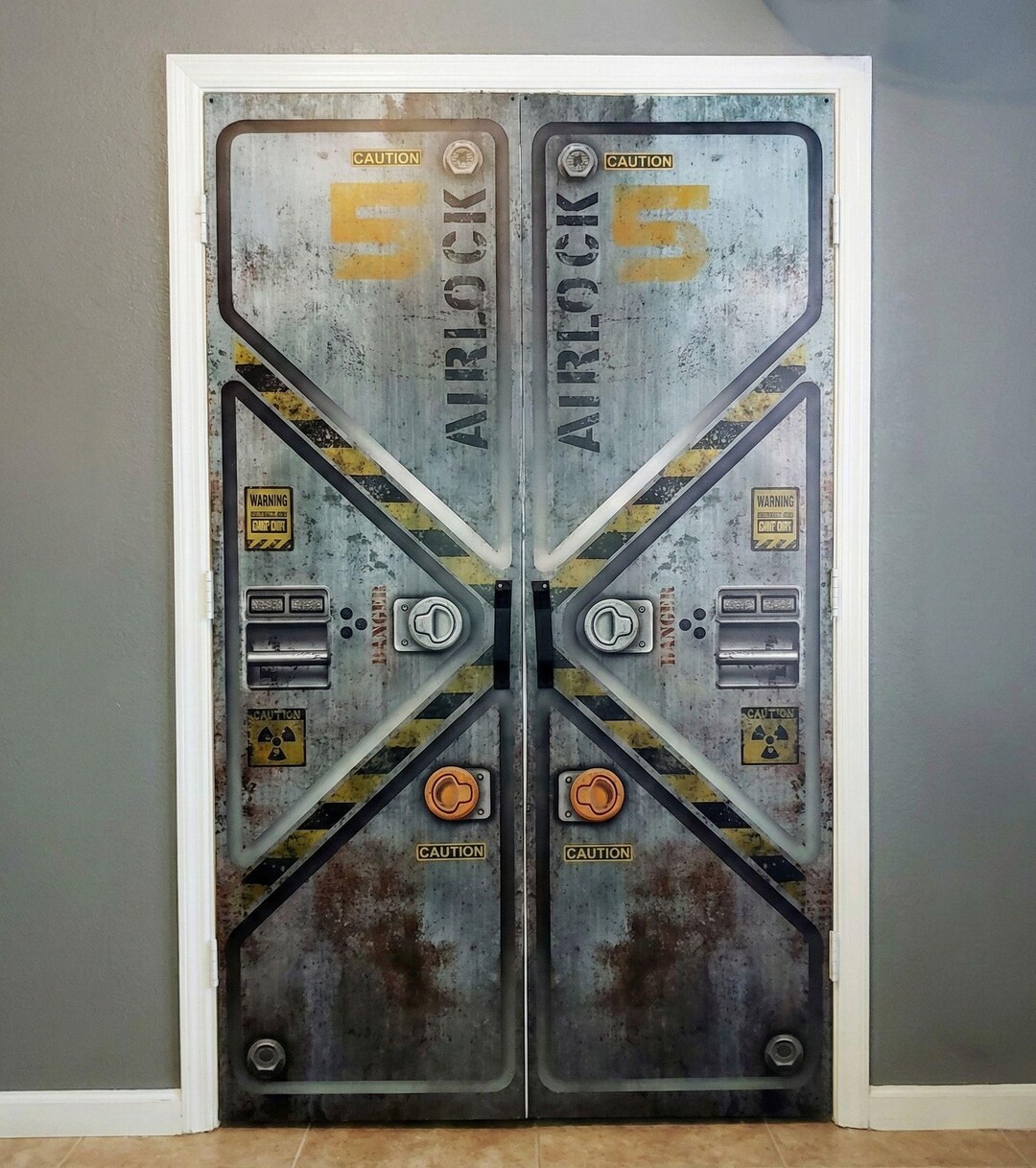 Double Door Wraps - Sci Fi Bunker, Armored Airlock. Set of 2 Decals ...