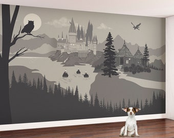 View on the Wizards' Castle in the Blue Self-adhesive Removable Mural ...