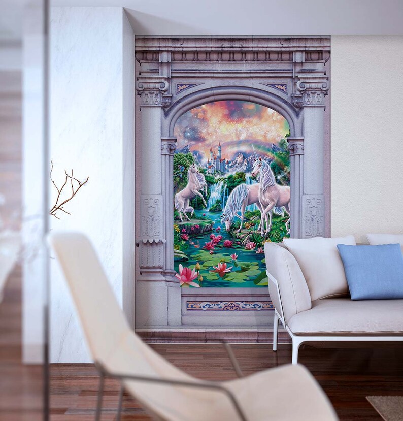 Unicorns in Arch Removable Sticky Mural Vinyl Self-adhesive - Etsy