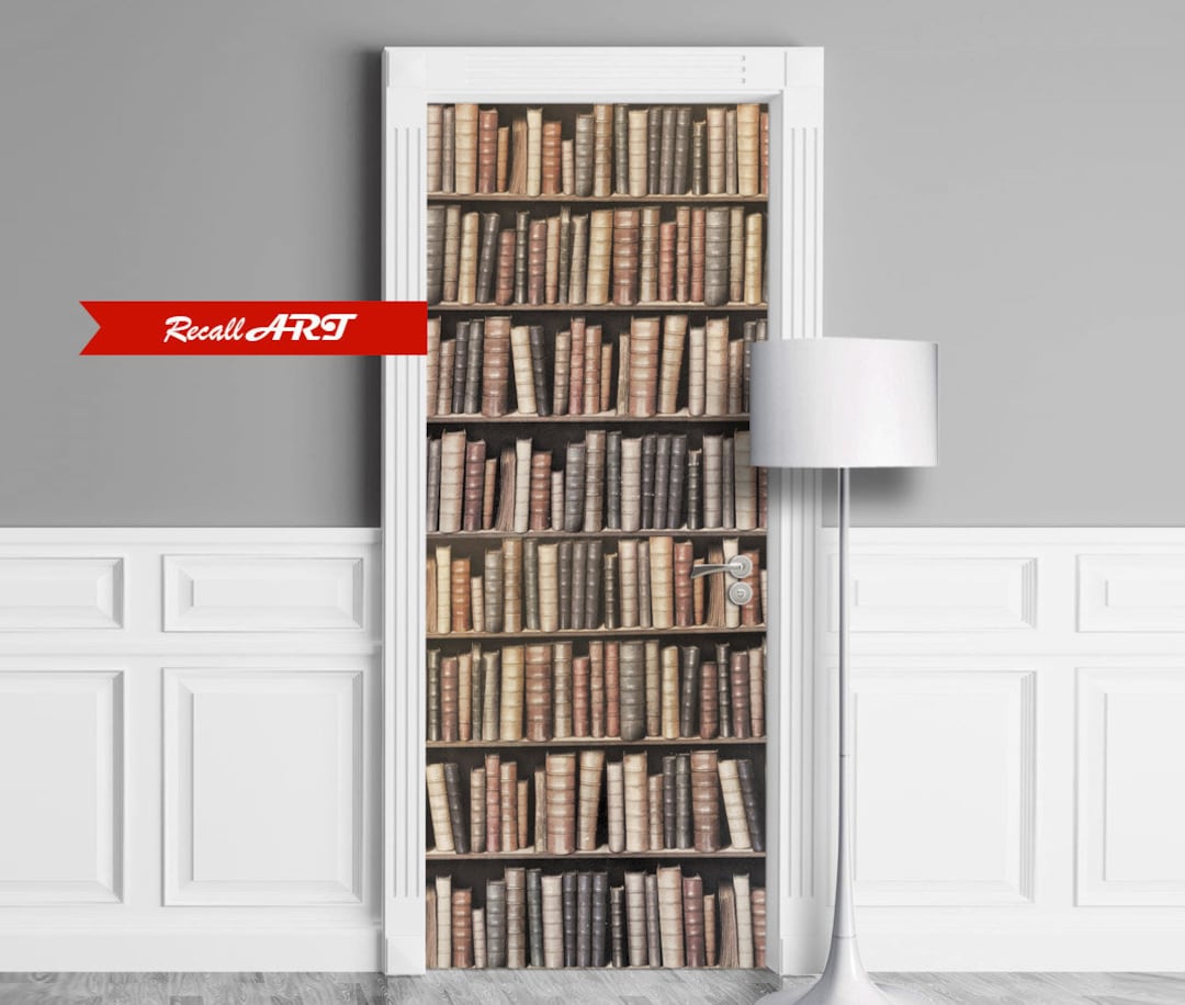 Door Mural - Vintage Library. Removable Decal, Self-adhesive Cover ...