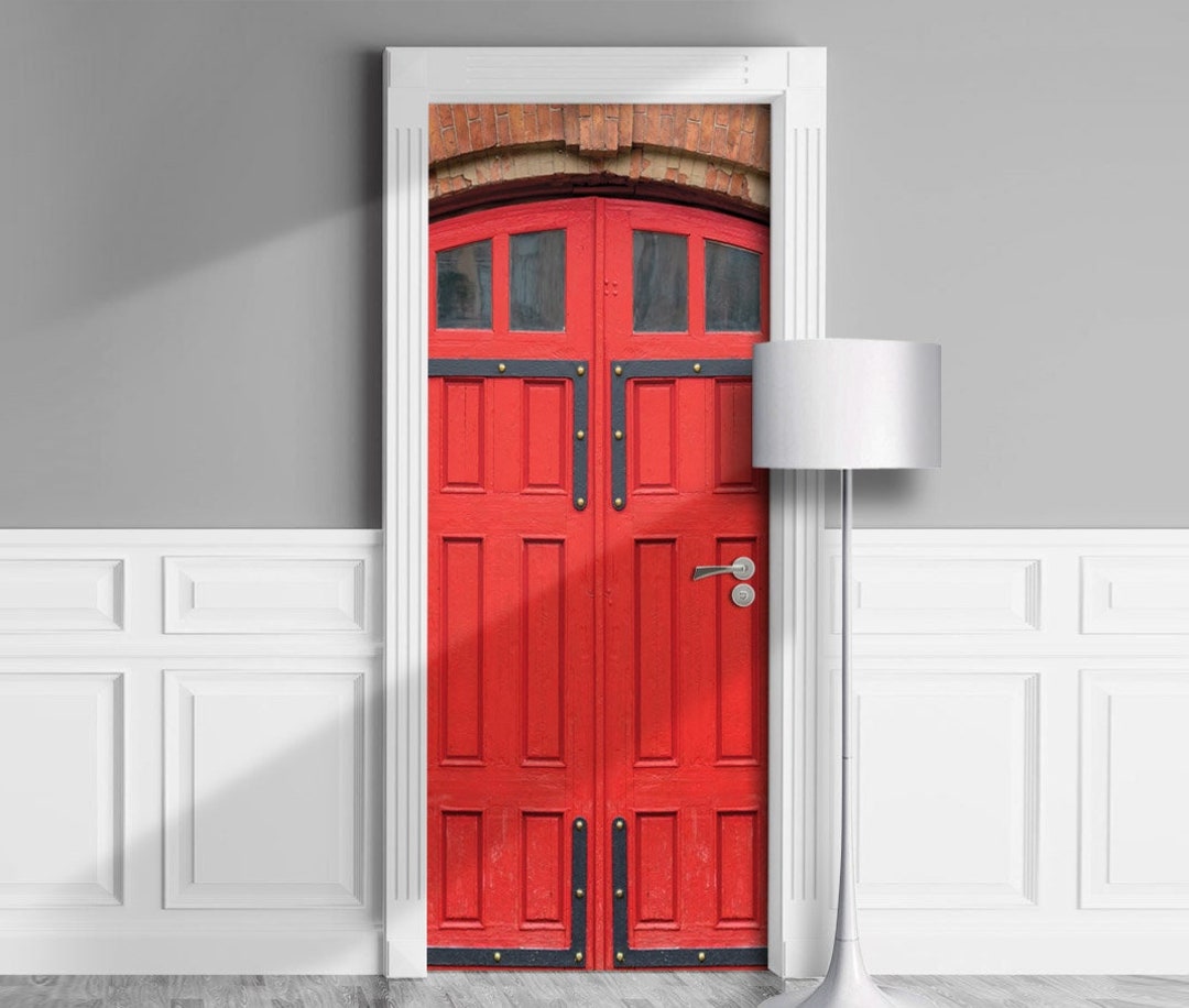 Firehouse, Fire Station - Door Mural, Removable Decal, Self-adhesive ...