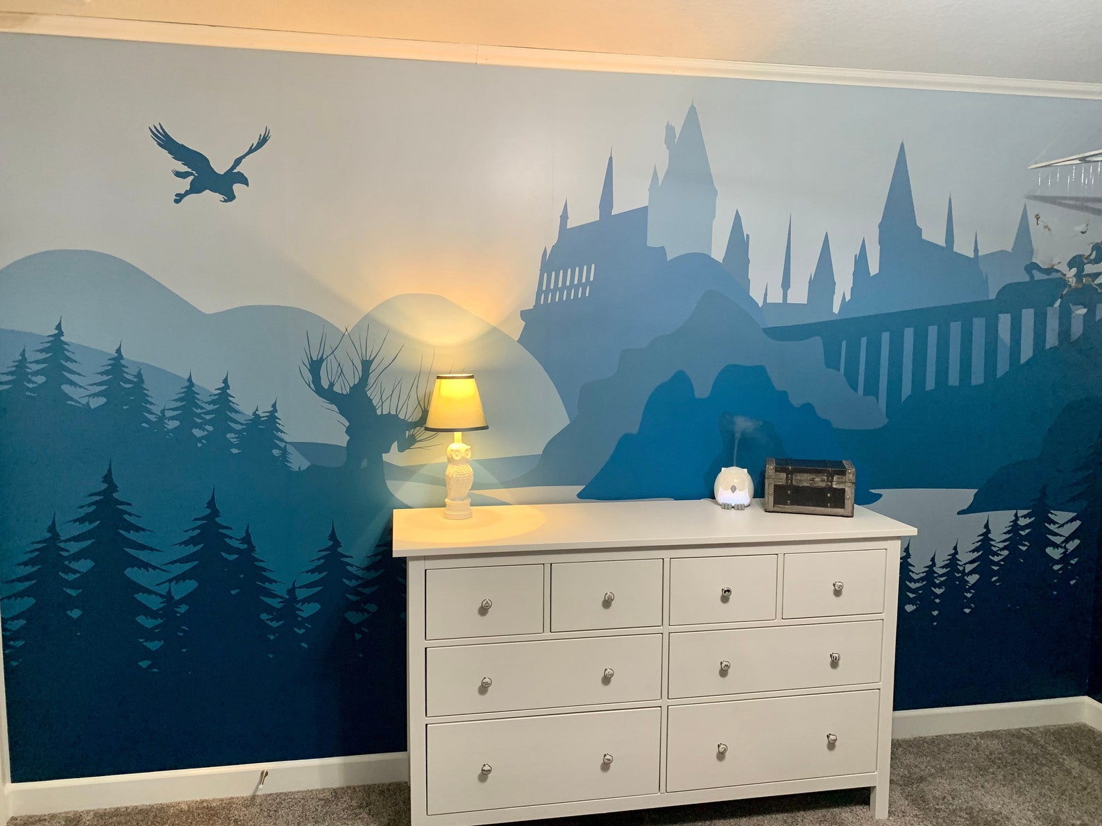 View on the Wizards' Castle in the Blue - Self-adhesive Removable Mural ...