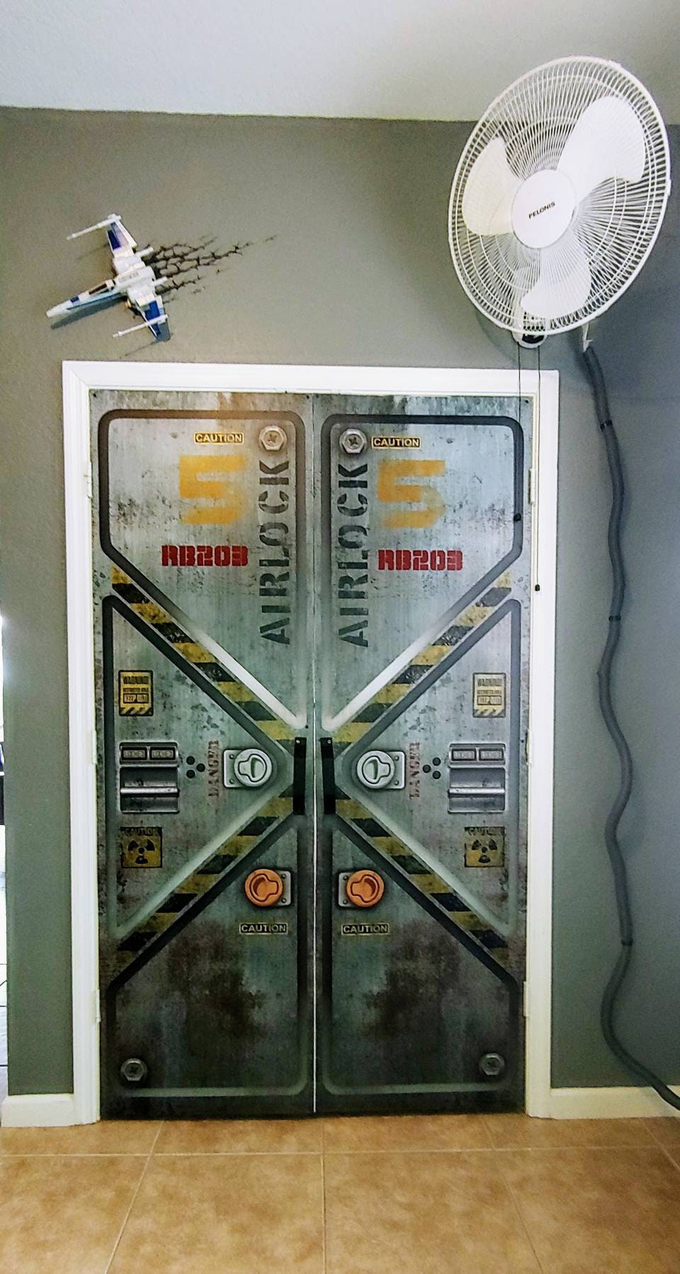 Door Mural - Bunker, Sci-fi Armored Airlock. Removable Decal, Self ...