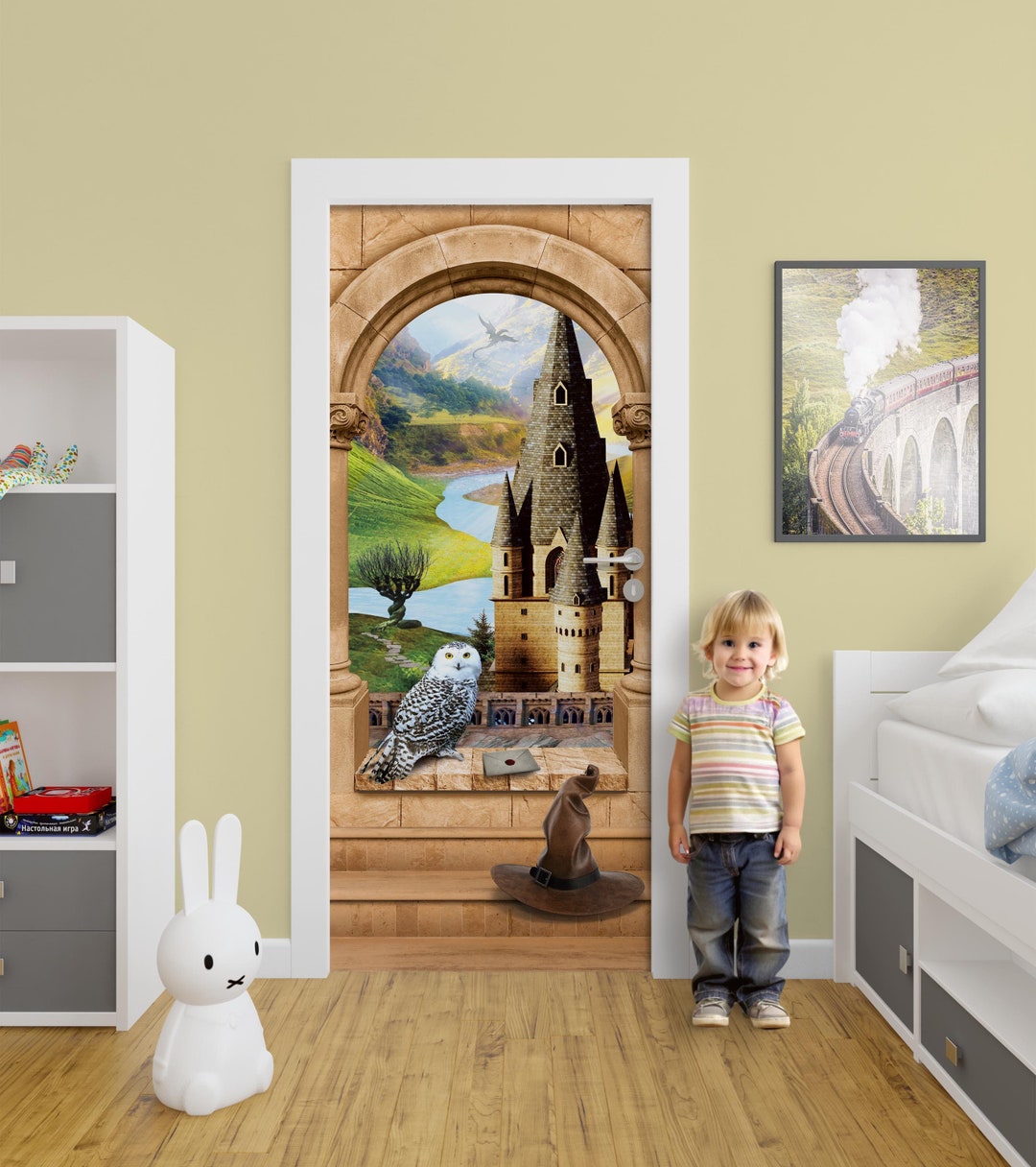 Wizard's Castle Mural for Door or Wall, School of Magic Decal, Cover ...